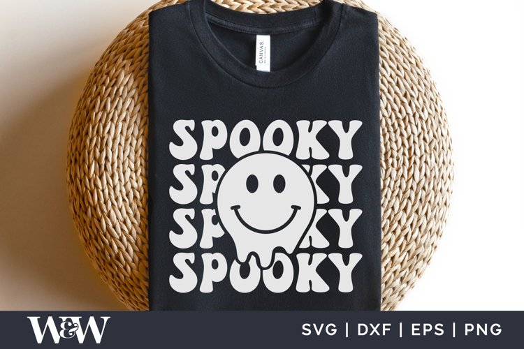 Spooky Ghost Smiley SVG | Halloween Shirt SVG