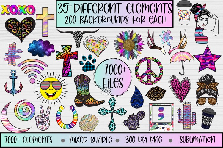 Elements Sublimation Bundle, Clip art Sublimation Designs (1290162 ...