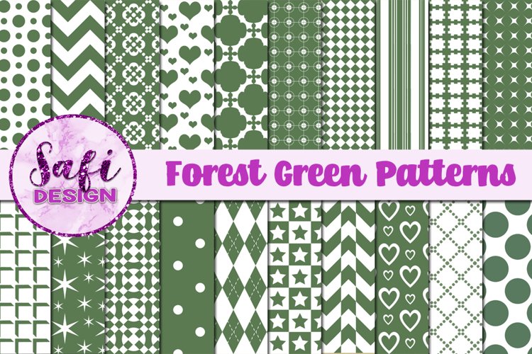 Forest Green Digital Paper Patterns