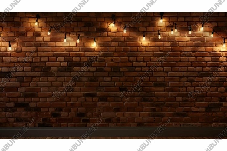 rustic brick wall hanging lights