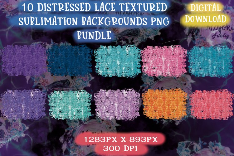 Distressed Lace Sublimation Backgrounds PNG Bundle. (1176827 ...