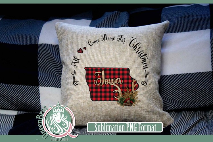 Iowa Plaid Christmas State Sublimation