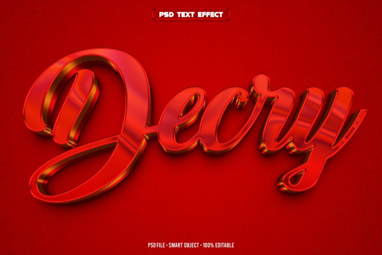 Decry 3D editable text effect
