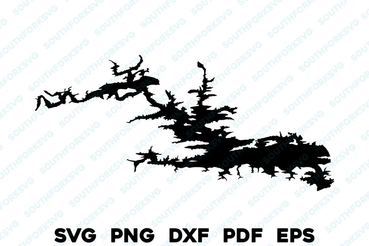 DeGray Lake Arkansas Map Silhouette Shape Design