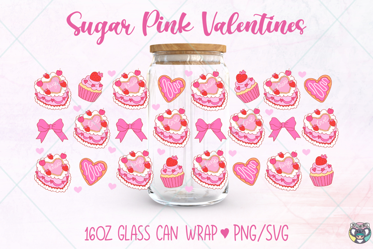Libbey Valentines Glass Wrap Png, Valentines Cake Png