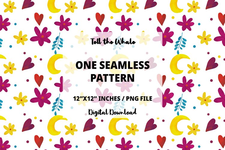 White Flower Digital Paper, Spring Seamless Pattern, PNG