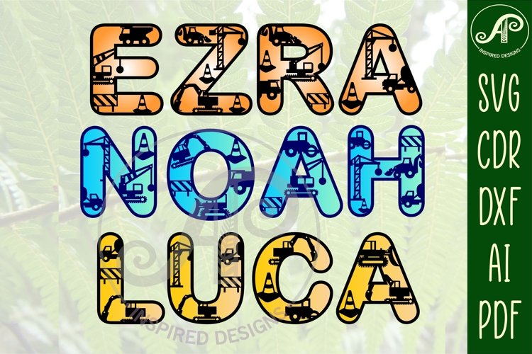 Construction theme alphabet set. 2 layer 47 letters.