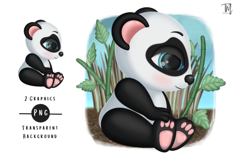Panda Bear Clipart | Design Bundles Panda Bear Clipart | Design Bundles