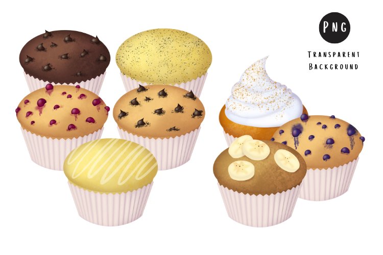 Muffins Clipart, PNG - Transparent Background