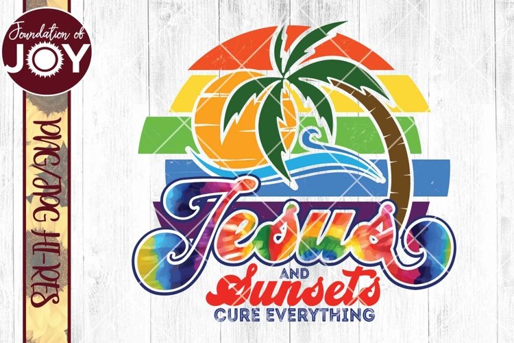 Jesus and Sunsets sublimation, Summer png, Christian Design
