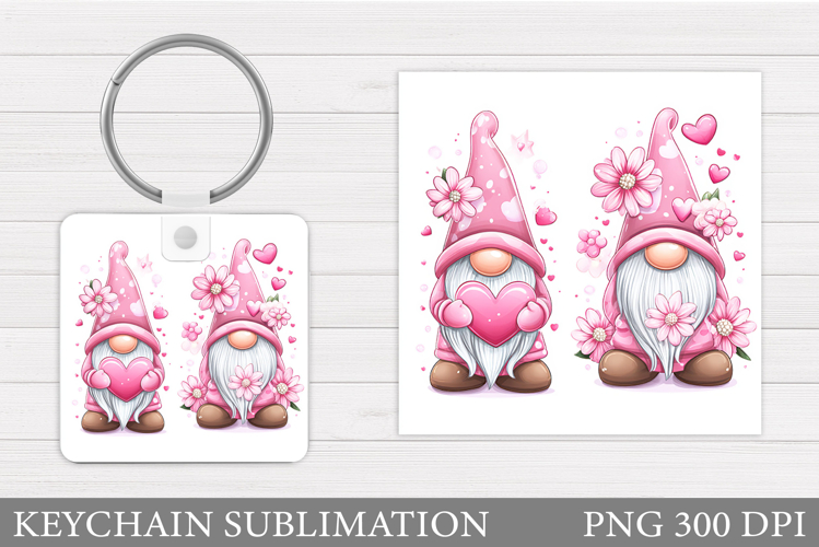 Valentines Gnome Keychain. Valentines Keychain (6497457)