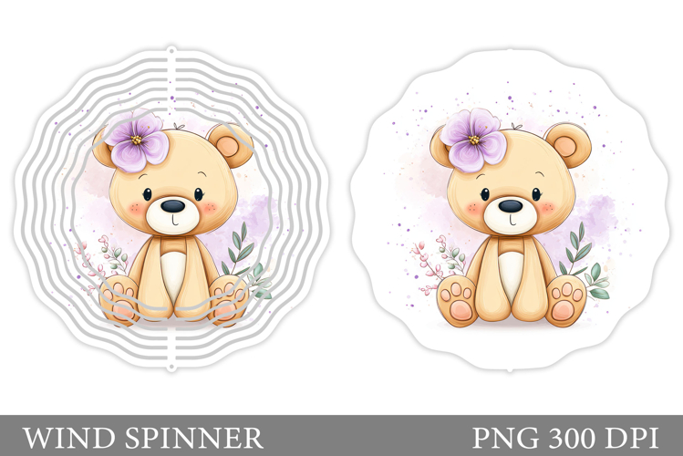 Cute Bear Wind Spinner. Bear Flowers Wind Spinner (6427473)