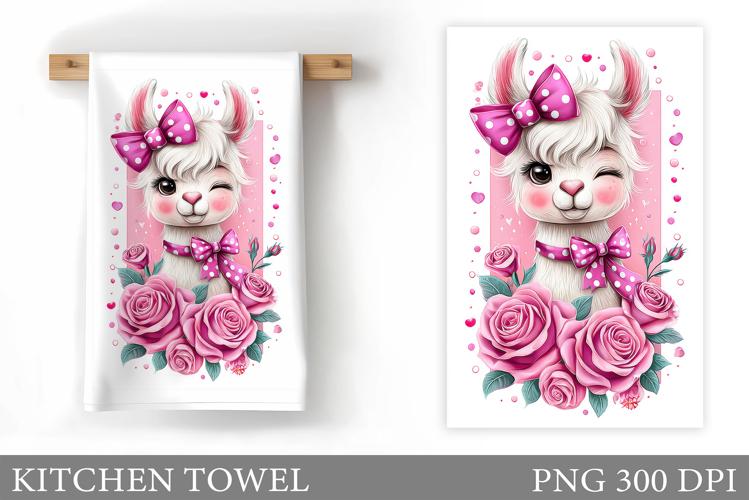 Cute Lama Kitchen Towel. Lama Flowers Kitchen (5555506)