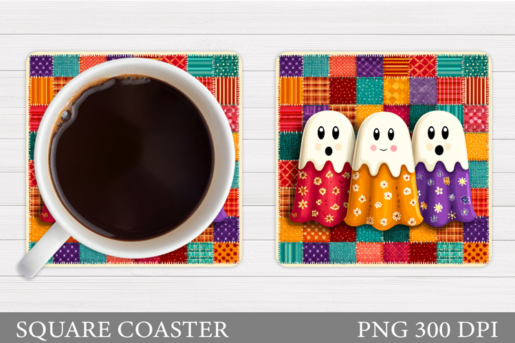 Cute Ghost Coaster Design. Cute Halloween (6032665)