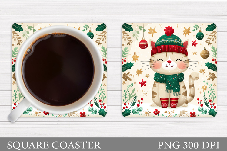 Christmas Cat Coaster Design. Christmas Coaster (6254532)