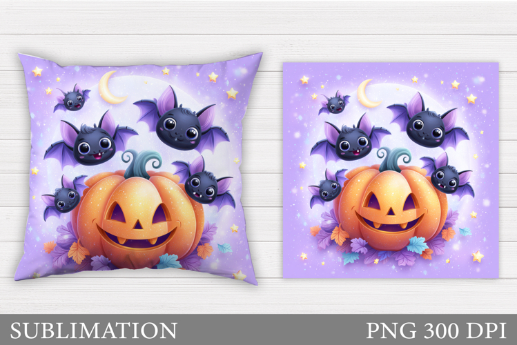 Halloween Bat Pillow Design. Halloween Sublimation (6135628)
