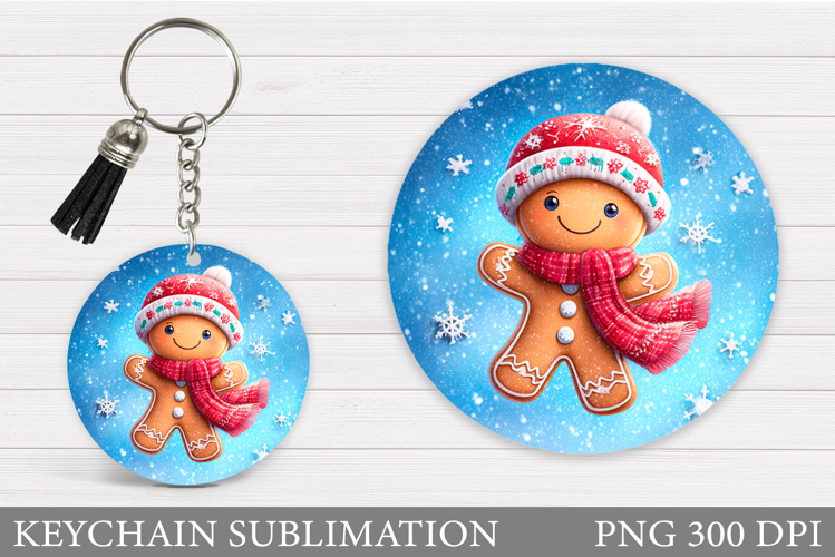 Cute Gingerbread Keychain. Christmas Keychain (6230955)