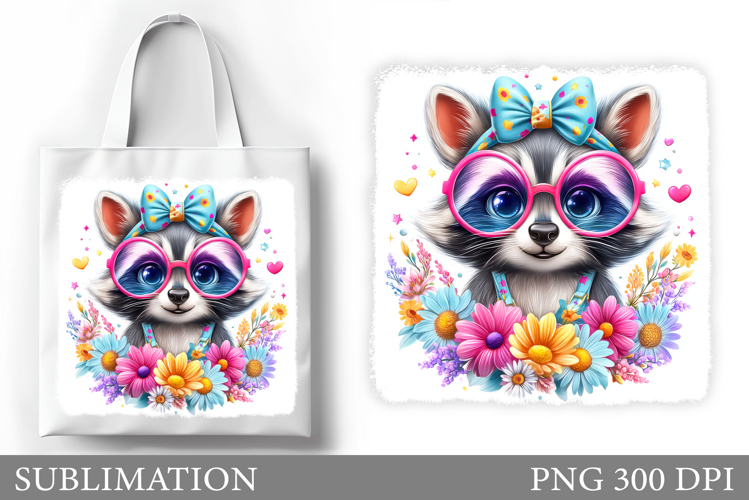 Cute Raccoon Tote Bag Sublimation. Raccoon (5575191)