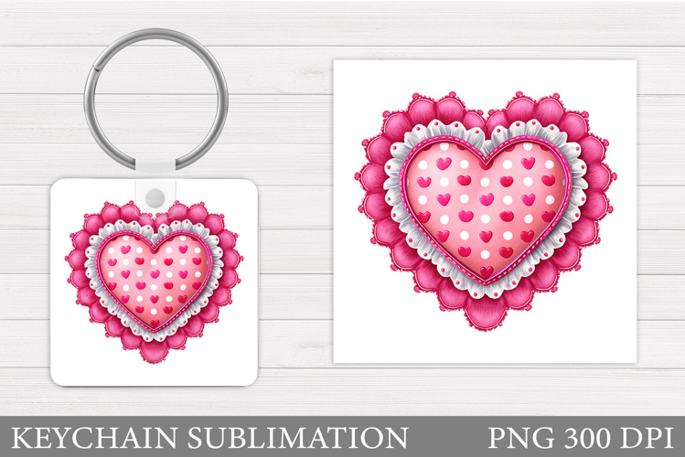 Heart Keychain Design. Valentine Keychain (6452356)