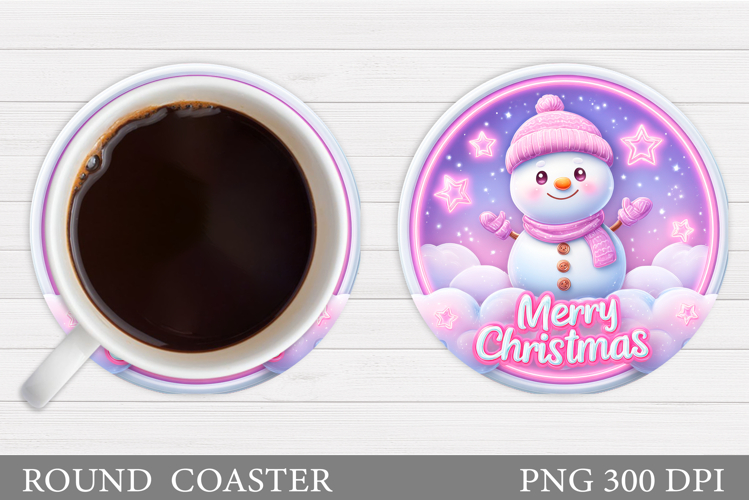 Cute Snowman Coaster. Christmas Coaster (6040722)