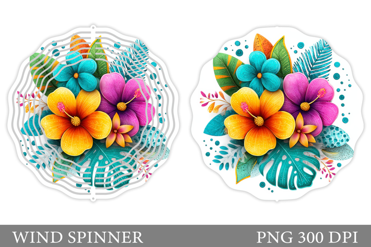 Tropical Flowers Wind Spinner. Flowers Wind (5699338)