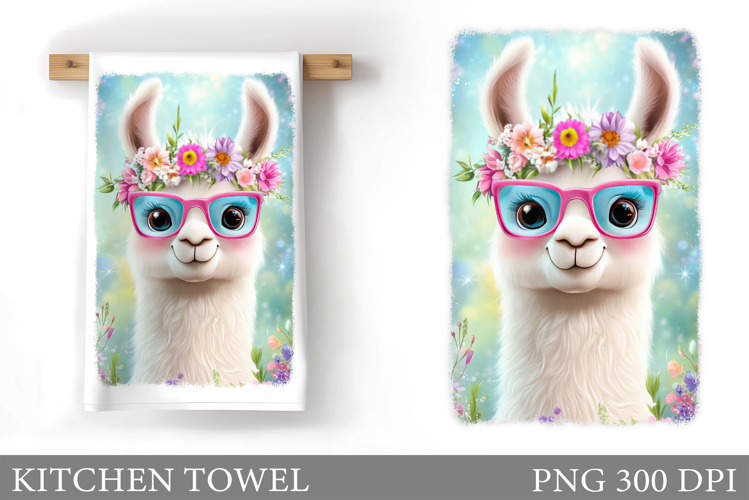 Cute Lama Kitchen Towel. Lama Flowers Kitchen (5478316)