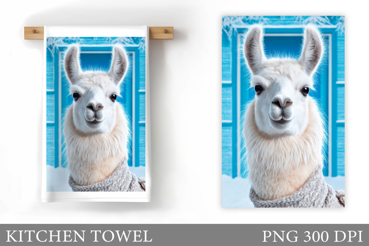 Christmas Lama Kitchen Towel. Christmas Kitchen (6310614)