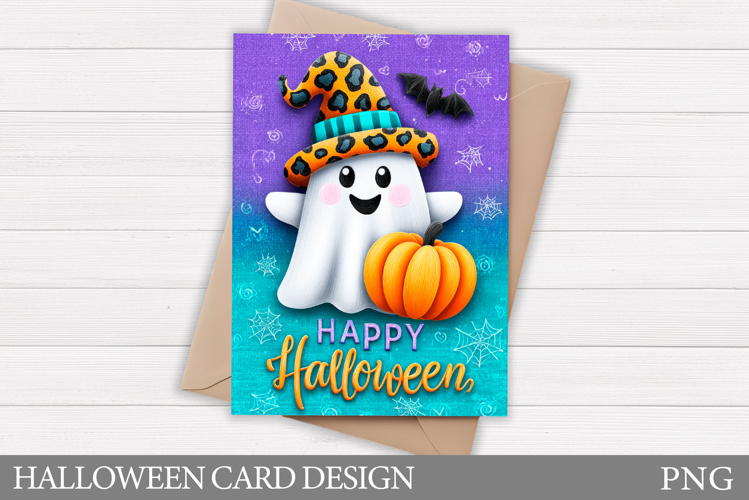 Cute Halloween Card Printable. Halloween Ghost (5892090)