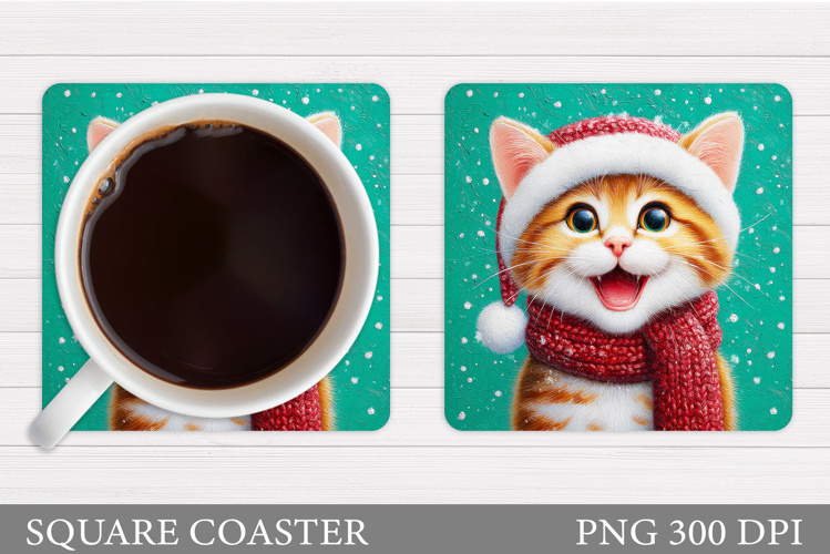 Christmas Cat Coaster Design. Christmas Coaster (6299900)