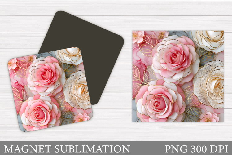 Roses Magnet Sublimation. Flowers Magnet Design (6763434)