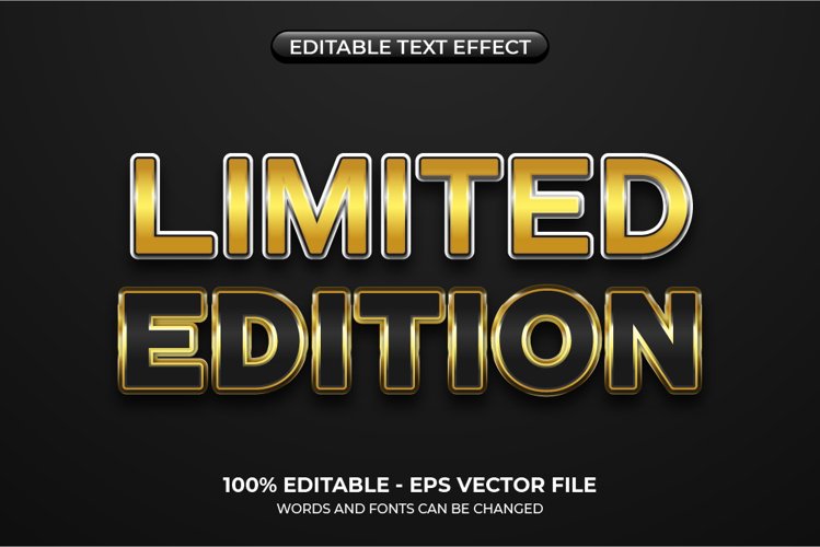 Editable limited-edition text effect. Luxury 3d black text
