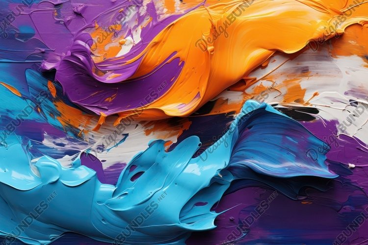 Vibrant Textured Modern abstract art colorful brushstrokes