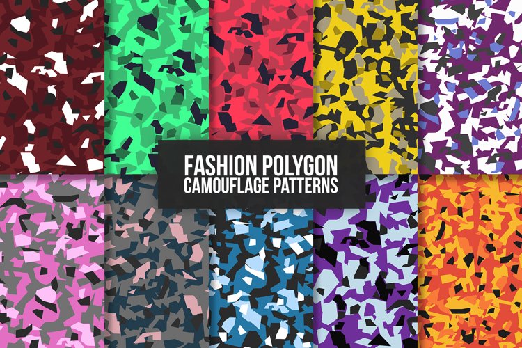 Fashion Polygon Camouflage Patterns (562734) | Patterns | Design Bundles