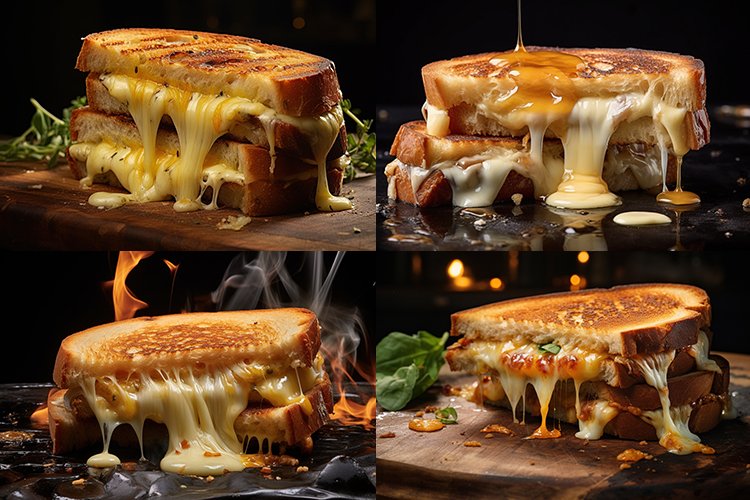 Freshly Grilled Gourmet Sandwich Melting with Indulgent