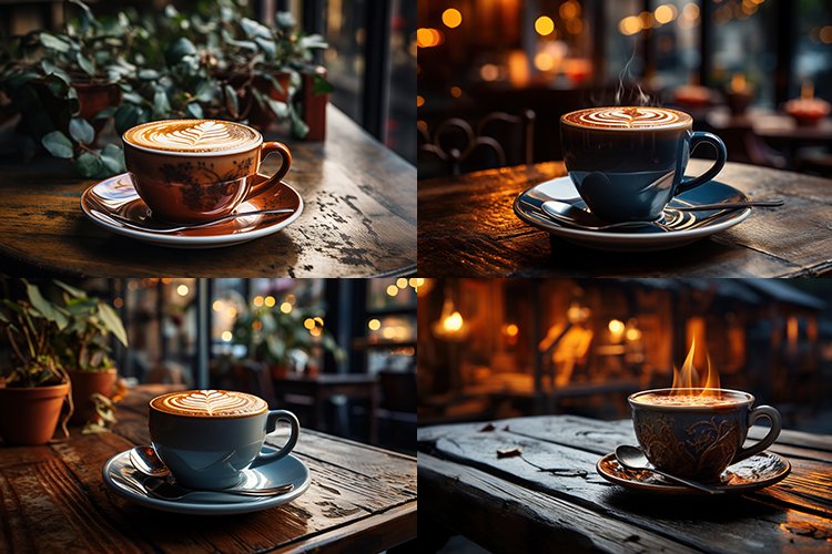 a cup of coffee sitting on a table