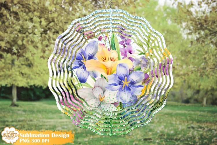 Flowers Wind Spinner Sublimation Png ,Spring Spinner Png