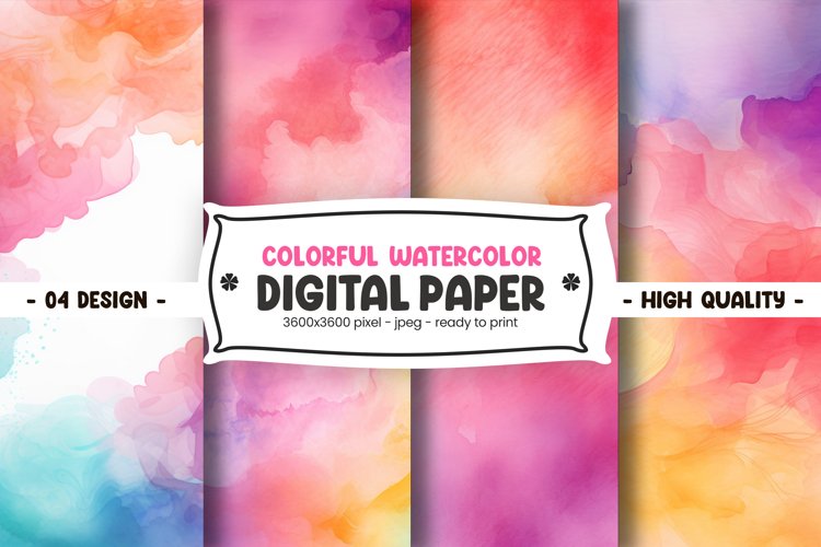 Colorful watercolor digital paper (5143378)