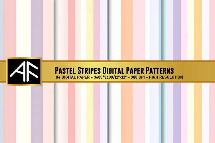 Pastel Stripes Digital Paper Patterns (4849180)