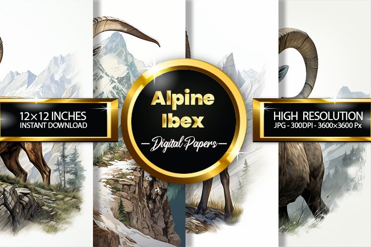 Alpine Ibex Digital Papers - 04 Variations