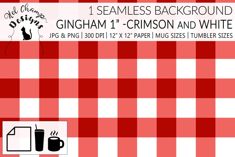 Gingham red with white scrapbooking vichy papers design
