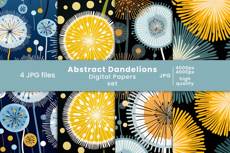 abstract dandelions digital papers and patterns