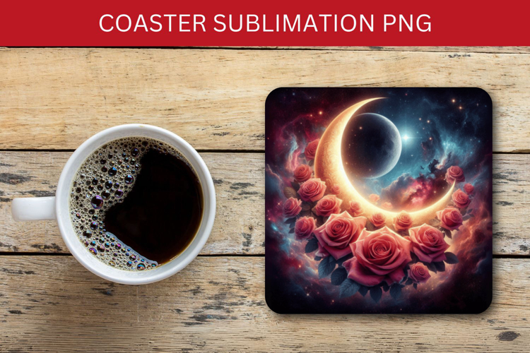 square coaster - floral moon (5283386)