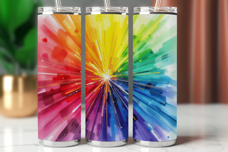 Tumbler Wrap 20 oz - watercolor rainbow (5283630)