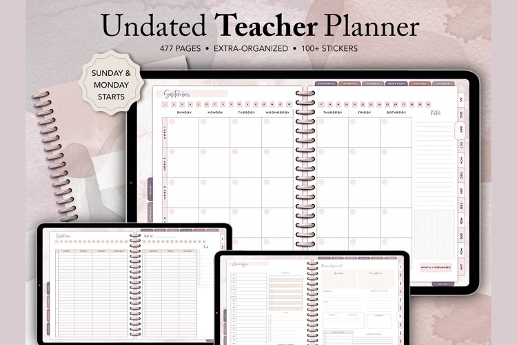 Academic Year Planner Template | Calendar | Design Bundles