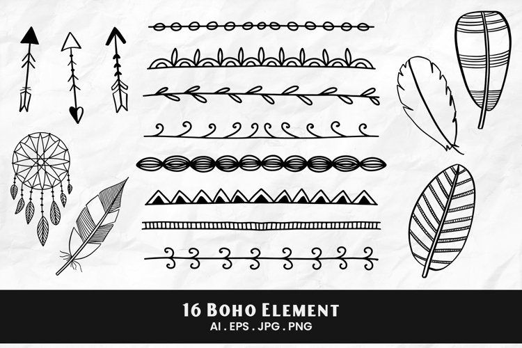 Boho Element Clipart | 16 Variations