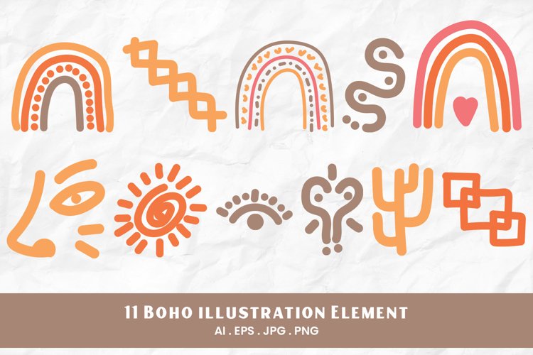 Boho Illustration Clipart Vol. 2 | 11 Variations