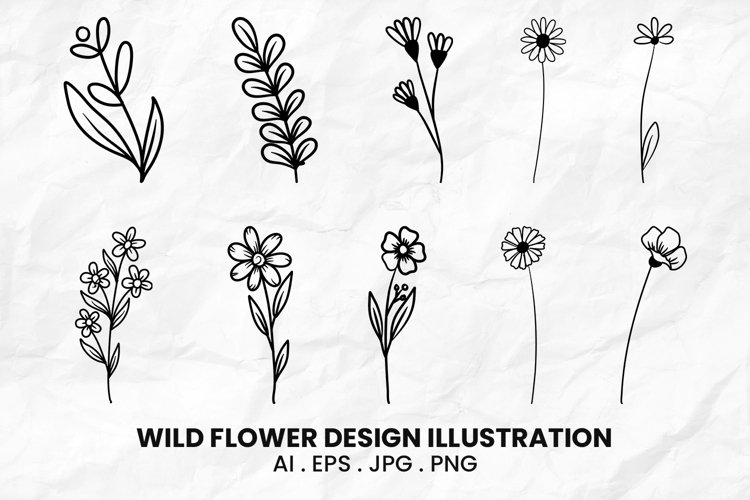 Wild Flower Design Illustration | 10 variations