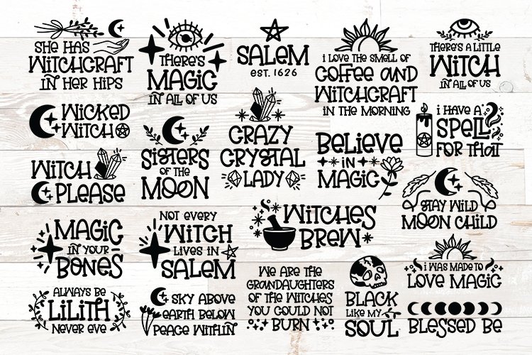 Wicca svg bundle, wicca witch halloween svg and sublimation (1494714 ...