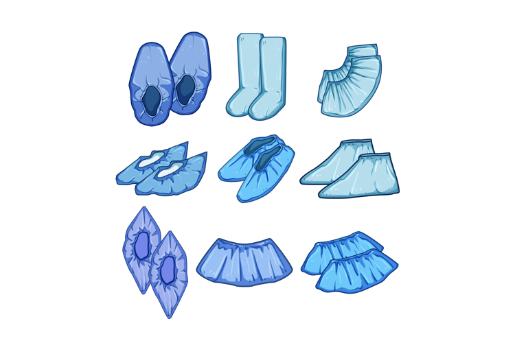 disposable shoe covers set cartoon (6565244)