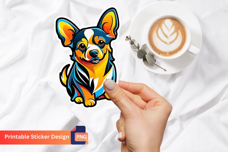 Dog Printable Sticker, Dog Sticker Sheet